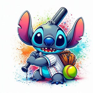 5 PNG Stitch Softball Design Stitch Png Stitch Clipart Stitch Kid T ...