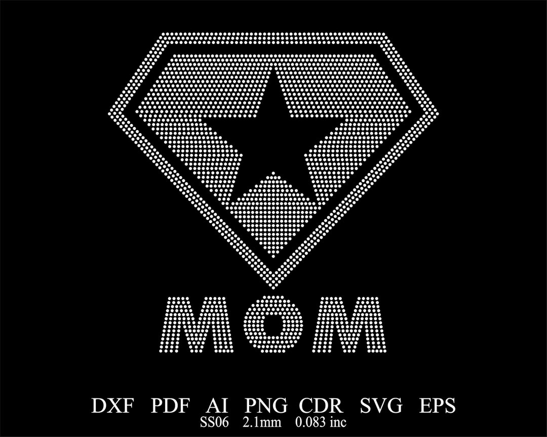 Rhinestone Mom Star Template Svg Rhinestone Mom Star Design Svg SS10 ...