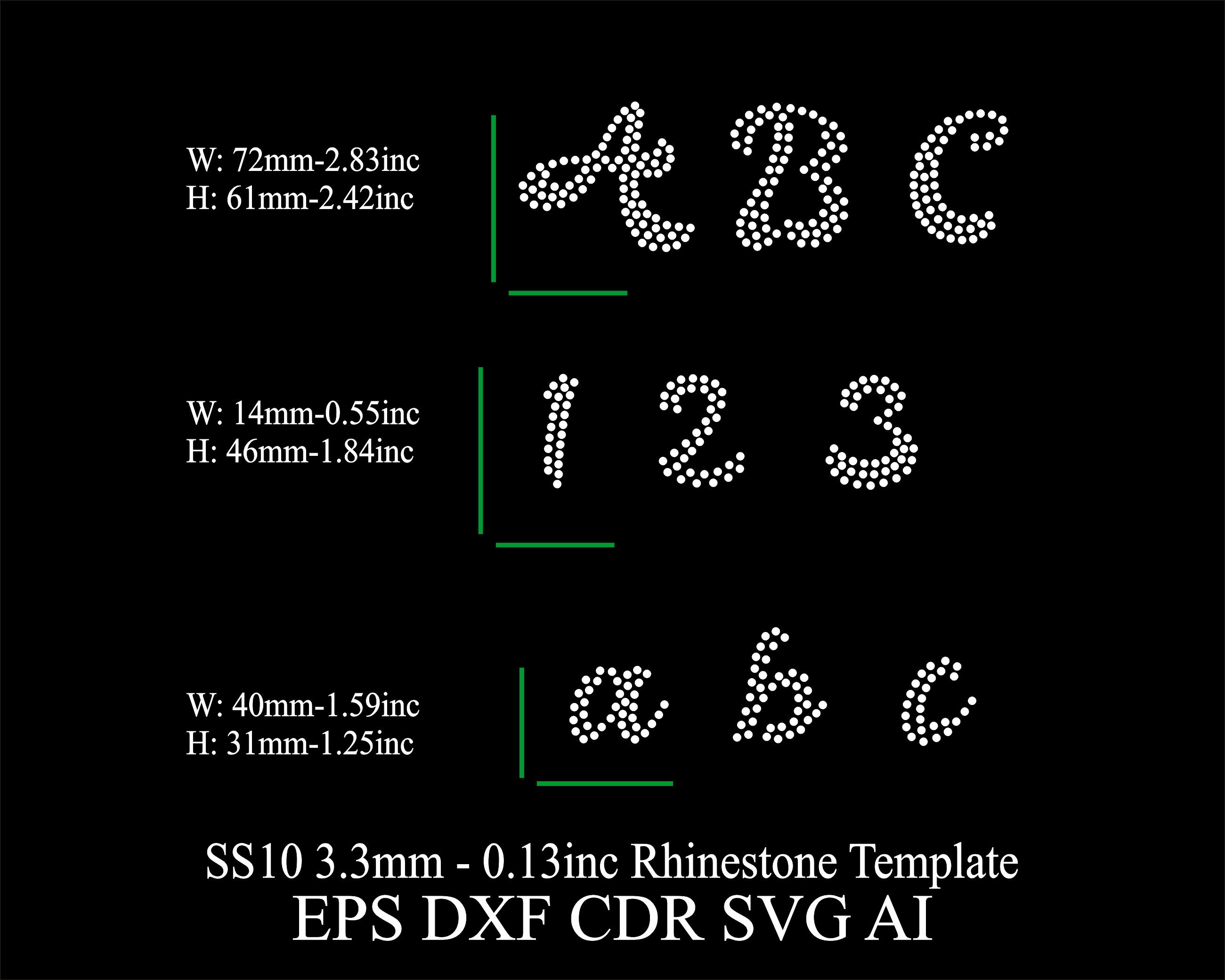 Rhinestone Font Template Rhinestone Font SS10 Rhinestone Alphabet ...