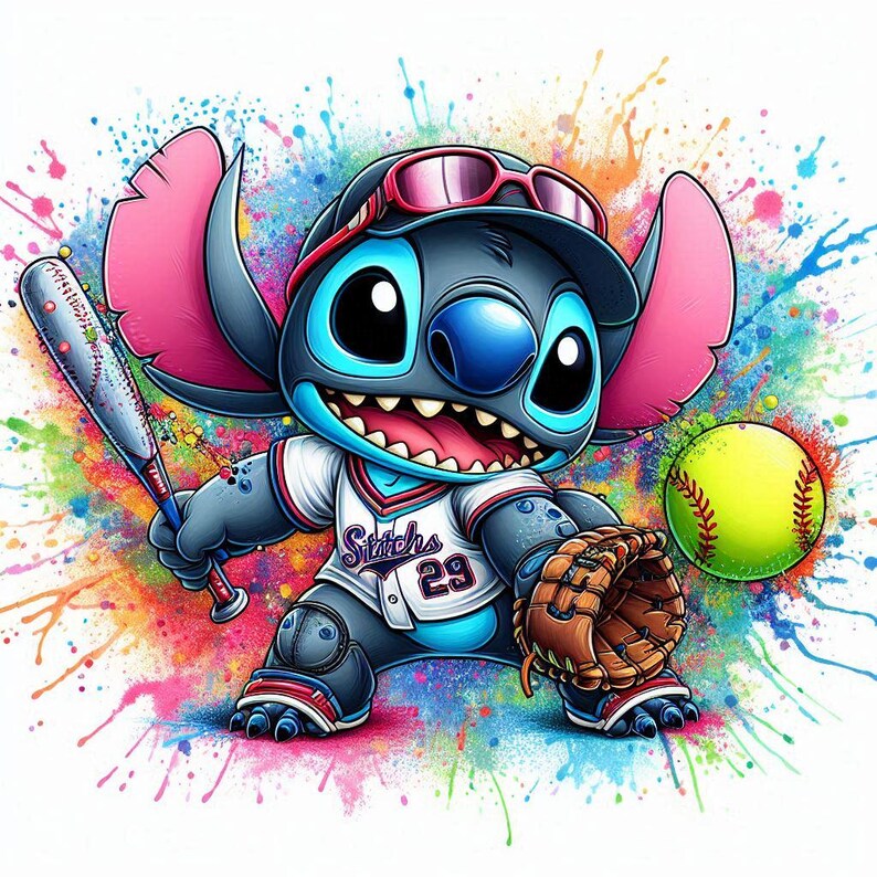 5 PNG Stitch Softball Design Stitch Png Stitch Clipart Stitch Kid T ...