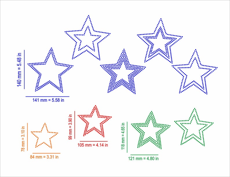 Rhinestone Star Template Rhinestone Star Bundle Design Rhinestone ...