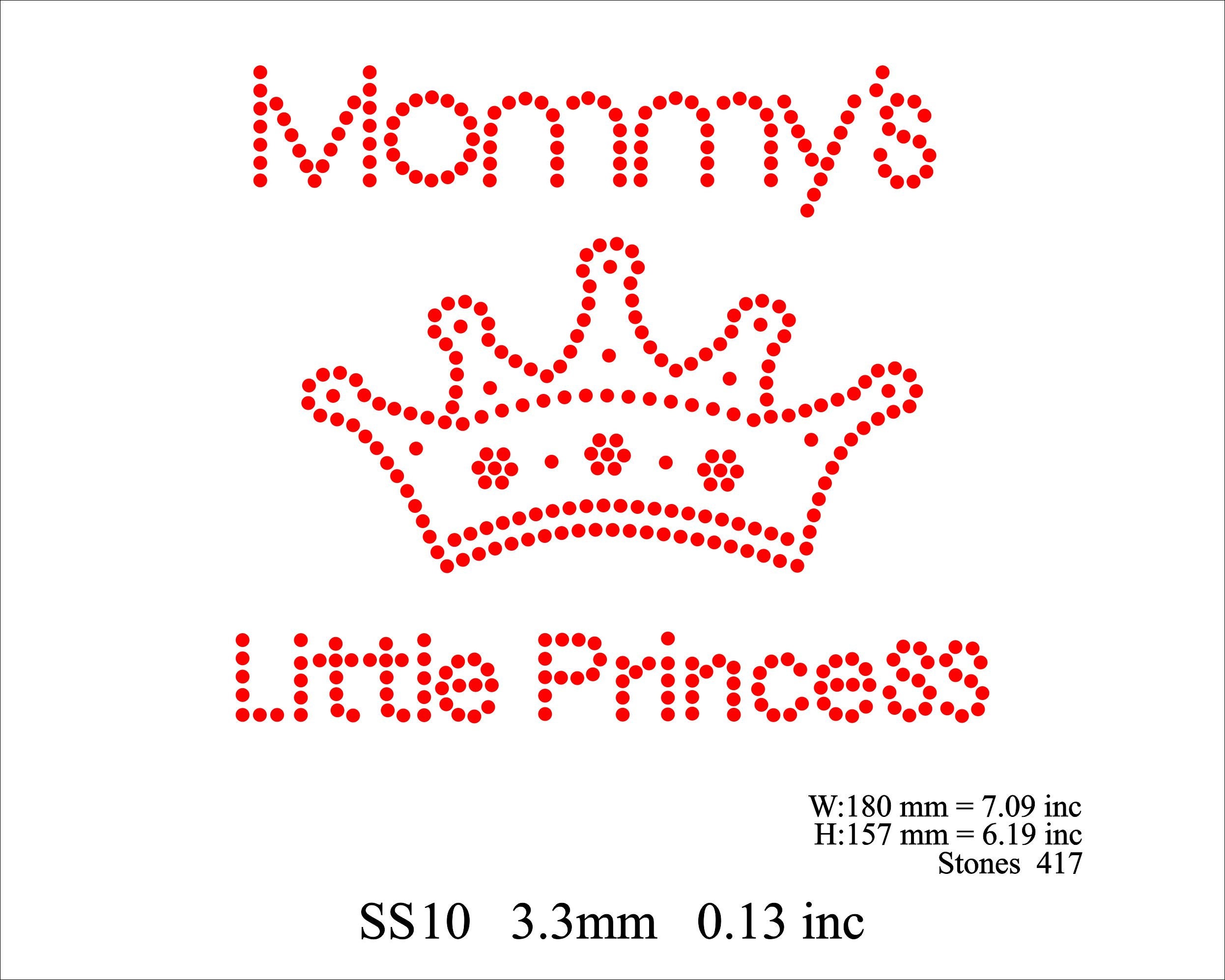 Rhinestone Mom Template Rhinestone SS10 Mommy's Little Princess Design ...