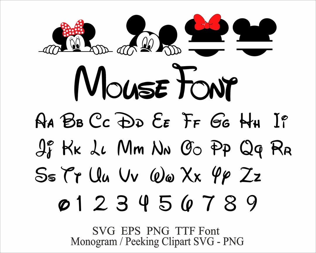 Mouse Alphabet SVG Mouse Font Letters Svg Mouse Font T-shirt Svg Png ...