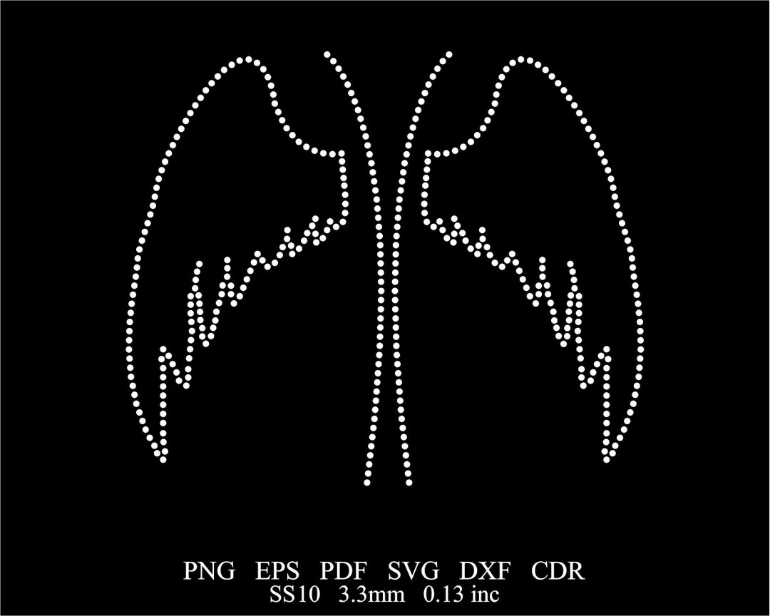 Rhinestone Angel Wing Template Rhinestone Wing Template Rhinestone ...