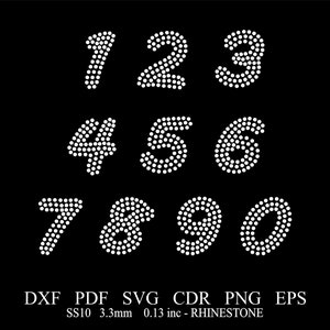 Rhinestone Number Template Rhinestone Number Design SS10 Rhinestone ...