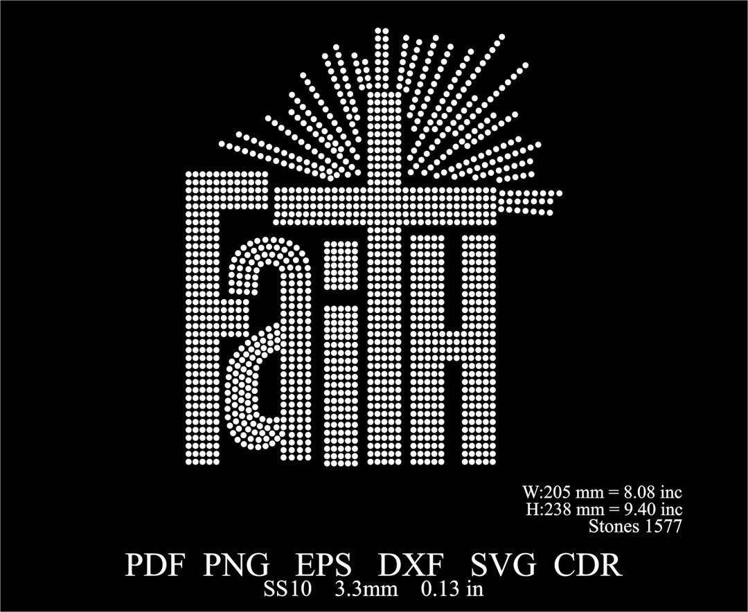 Rhinestone Faith Template Svg Rhinestone Faith Design Svg Png ...
