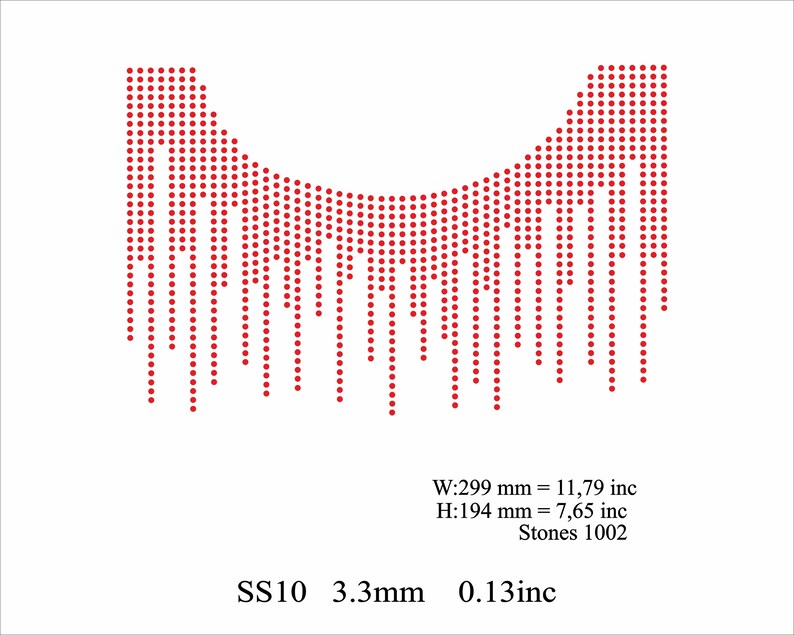 Rhinestone Collar Template Rhinestone Neckline Template Rhinestone Ss10 ...