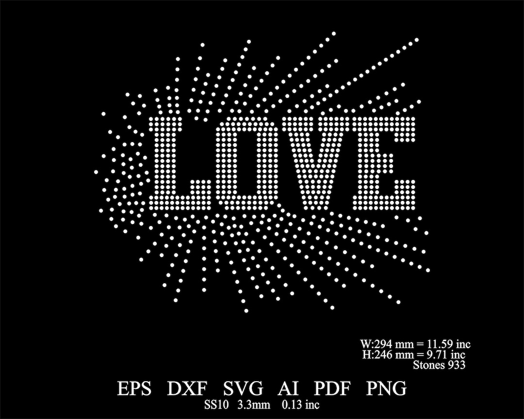Rhinestone Love Template Rhinestone Love Design Template Rhinestone ...