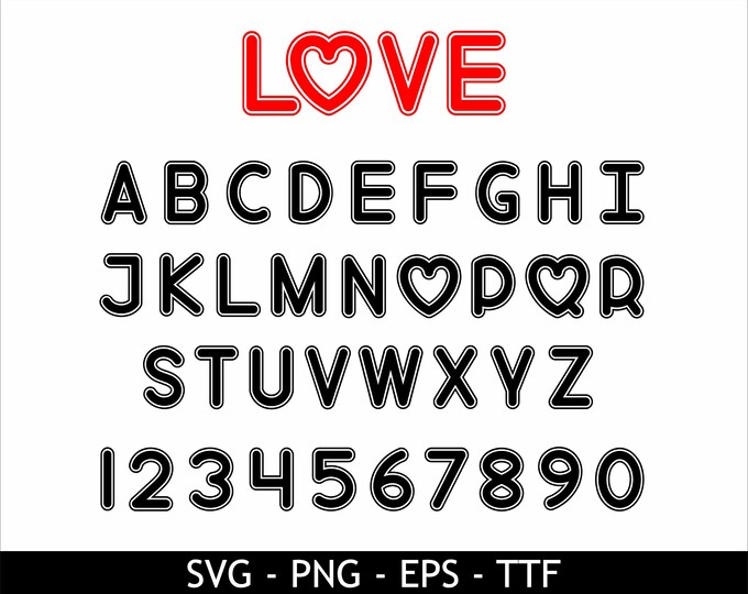 Love Monogram, Love Font Style, Love Font Symbol, Love Heart Font, Love ...