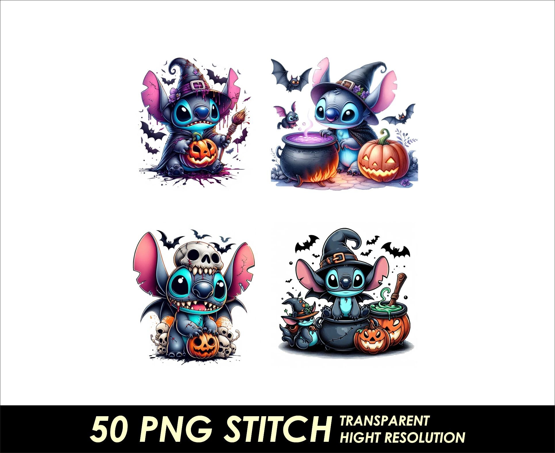 Bundle 50 PNG Halloween Stitch Design Png Transparent Png Stitch ...