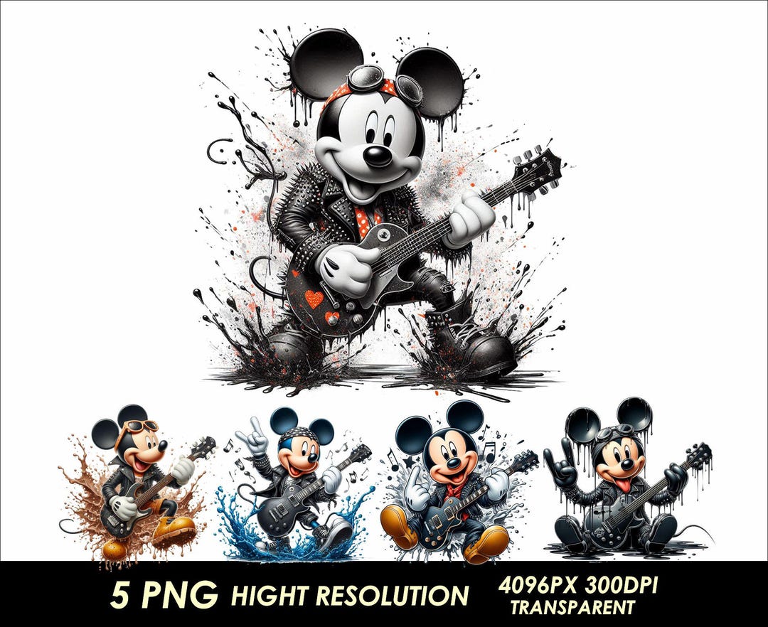 5 PNG Rocker Mickey PNG Bundle Transparent Png Rocker Mickey Clipart ...