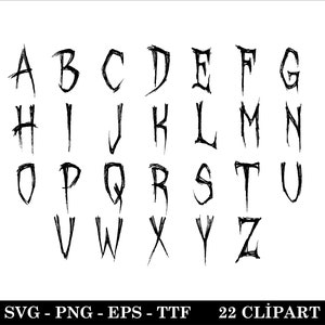 Halloween Font and Numbers Svg Png Scary and Spooky Font Halloween ...