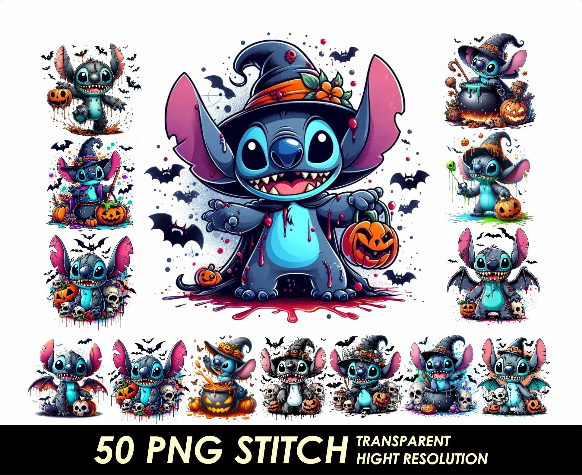 Bundle 50 PNG Halloween Stitch Design Png Transparent Png Stitch ...