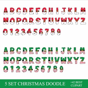 Christmas Doodle Font Alphabet Merry Christmas Doodle PNG Font ...