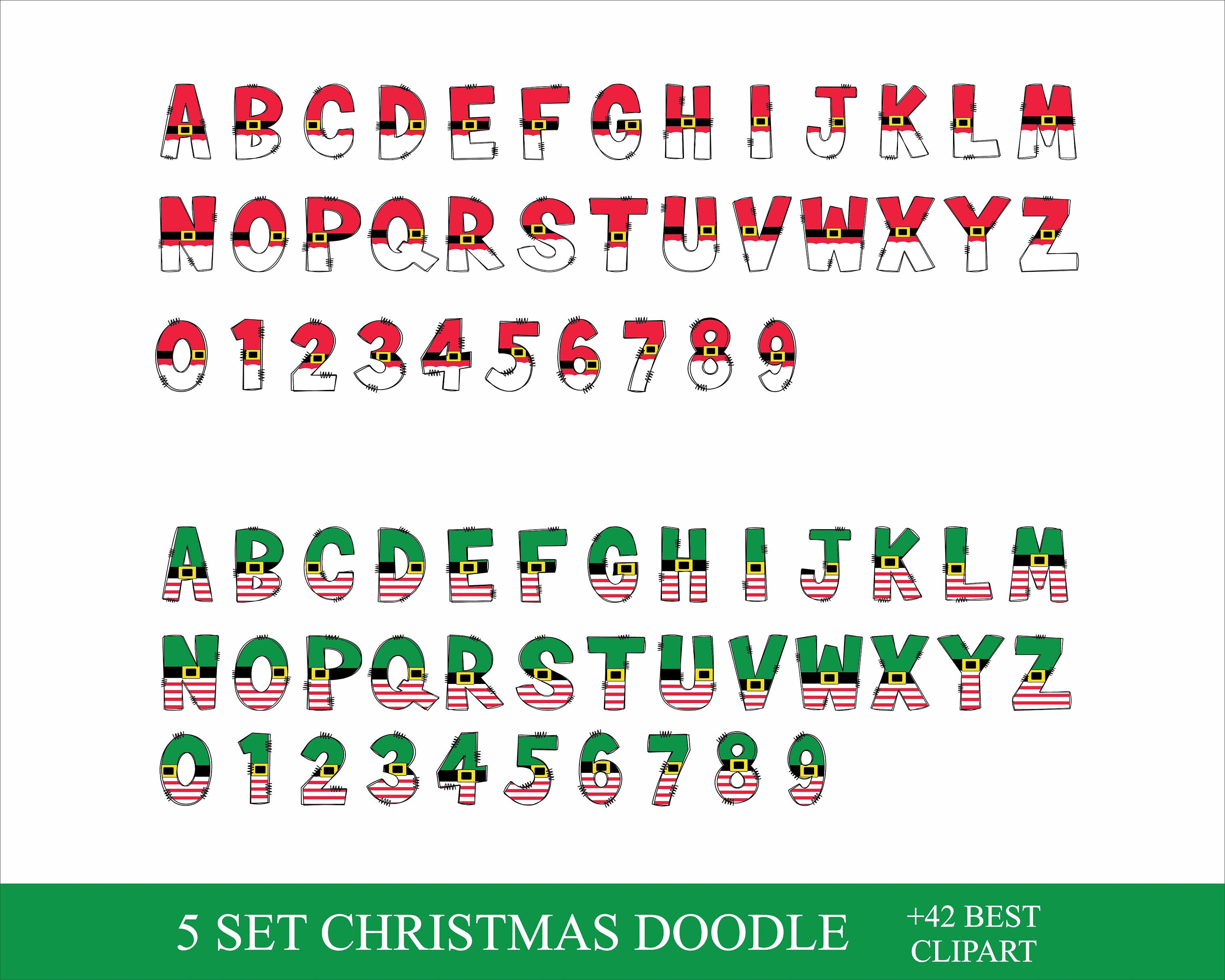 Christmas Doodle Font Alphabet Merry Christmas Doodle PNG Font ...
