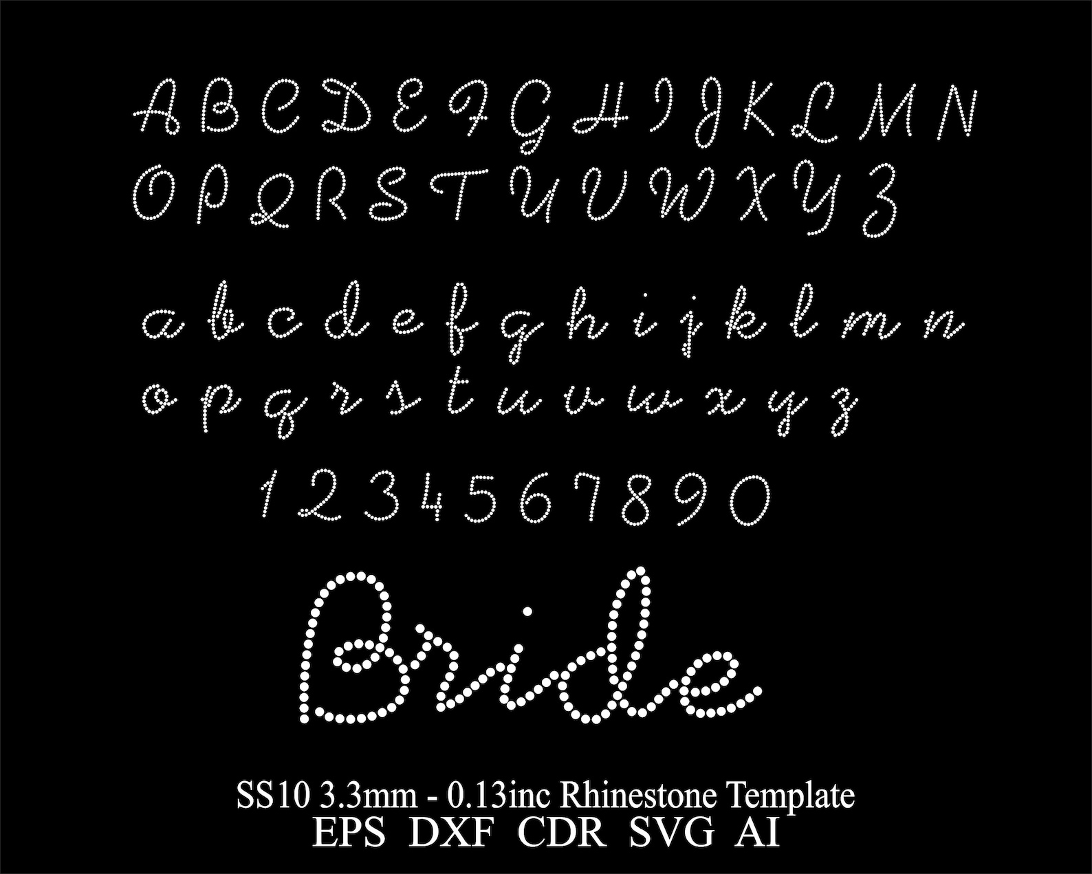 Rhinestone Font Template Rhinestone Font SS10 Rhinestone Alphabet Bride ...