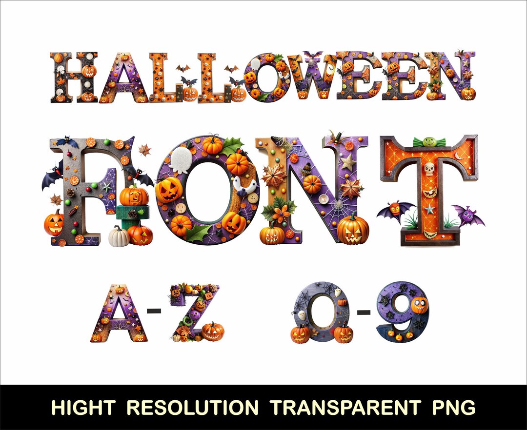 Halloween Font PNG Spooky Alphabet Halloween Font Scary Font Halloween ...