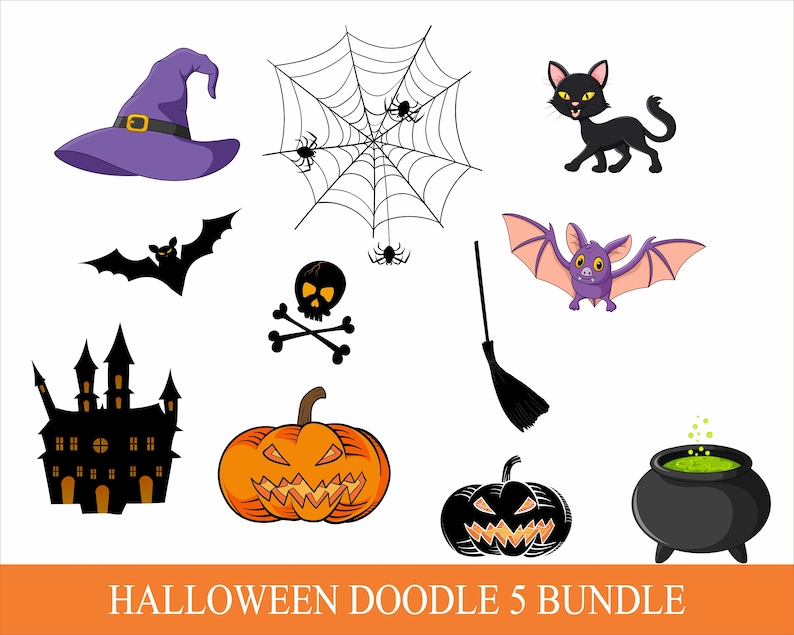 Halloween Doodle Font PNG Halloween Alphabet Png Halloween Doodle ...