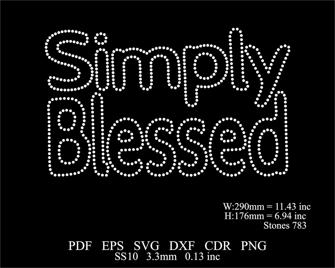 Rhinestone Blessed Template Rhinestone Blessed Design Svg Png ...