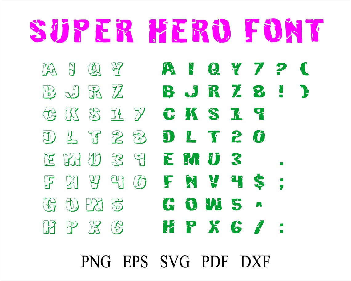 Super Hero Font Svg Hero Letters Svg Hero Font T-shirt Svg Png Dxf Hero ...