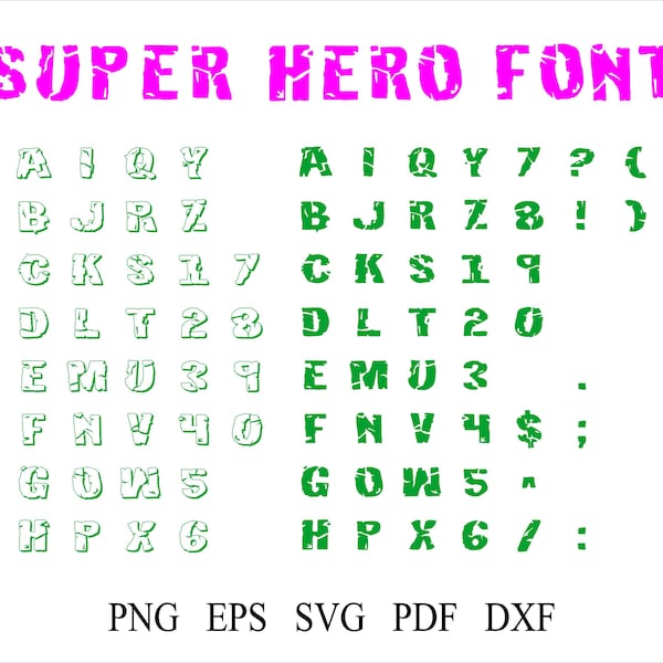 Super Hero Font - Etsy