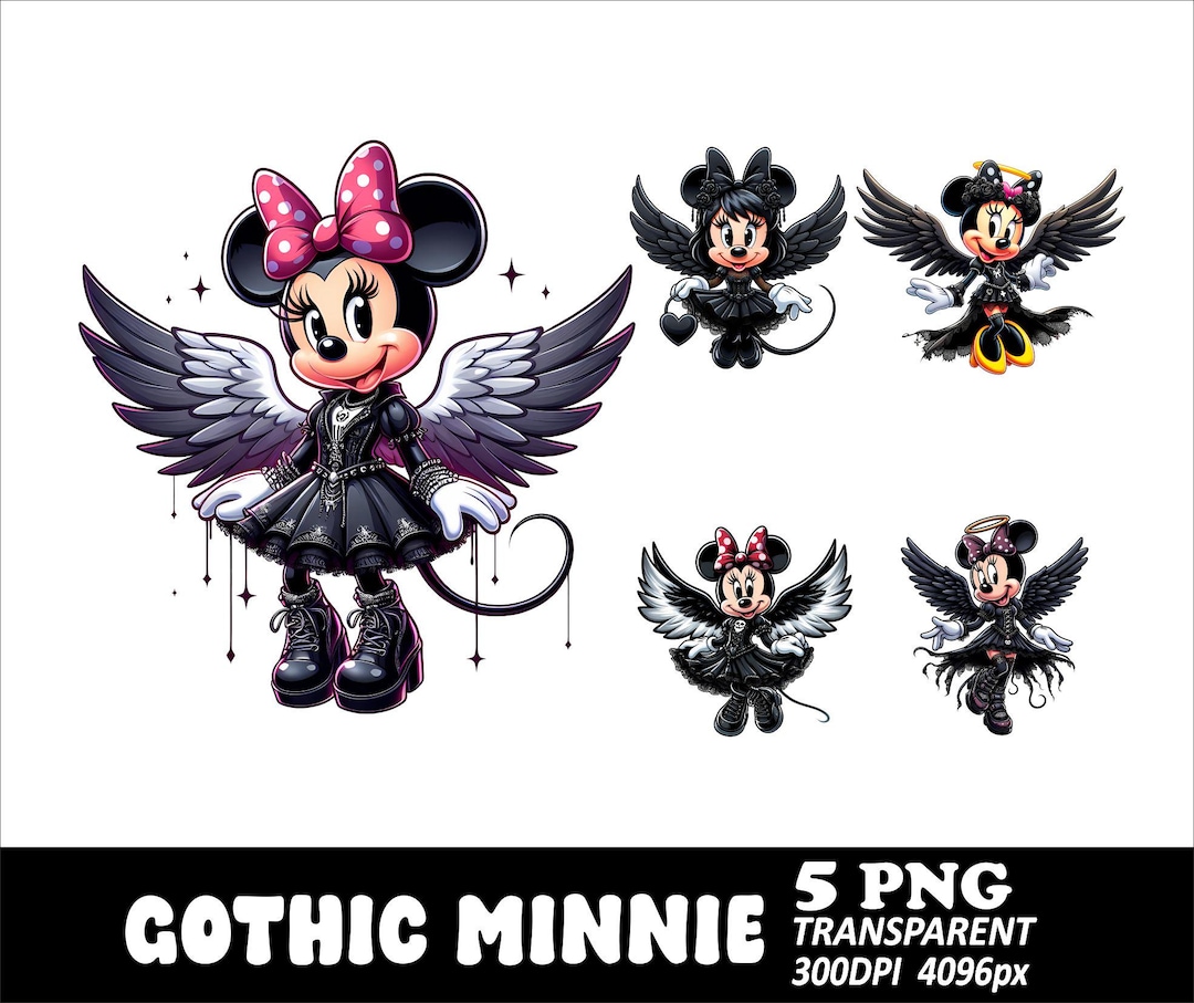 5 PNG Minnie Dark Gothic Design Gothic Png Watercolor Dark Mouse ...