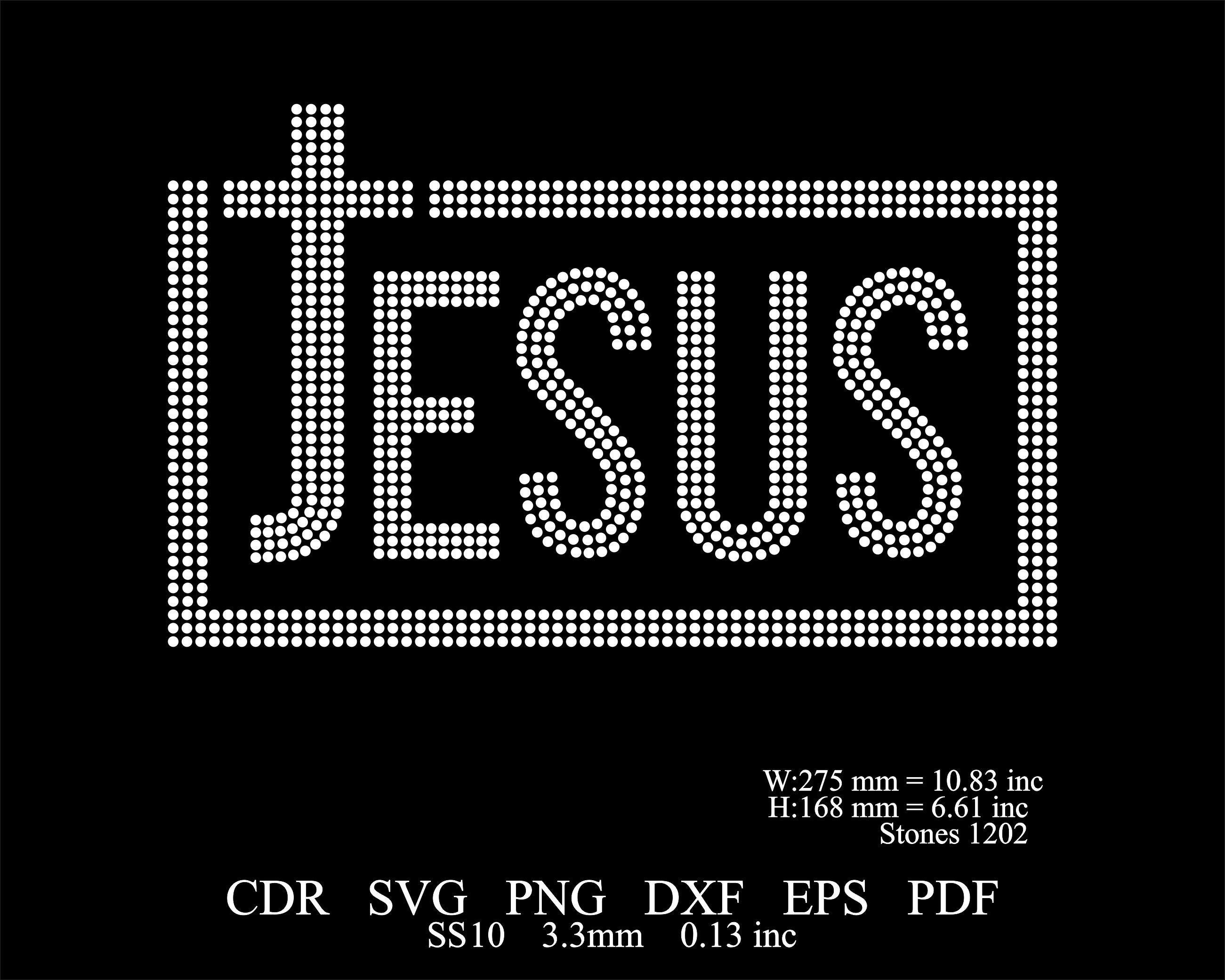 Rhinestone Jesus Template SS10 Rhinestone Jesus Design Rhinestone ...