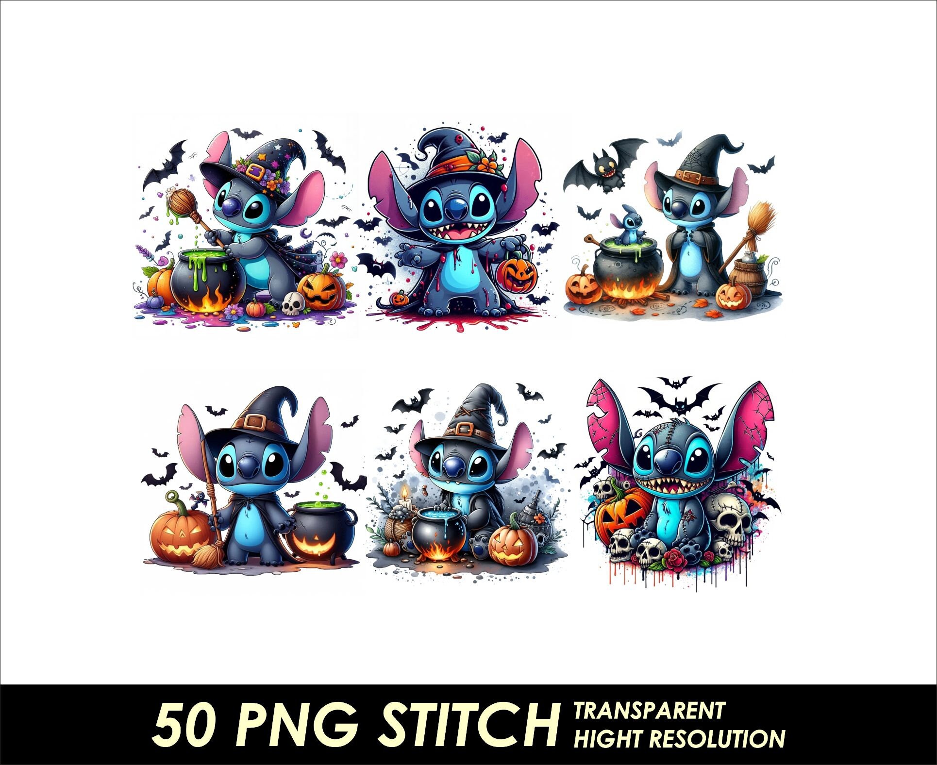 Bundle 50 PNG Halloween Stitch Design Png Transparent Png Stitch ...