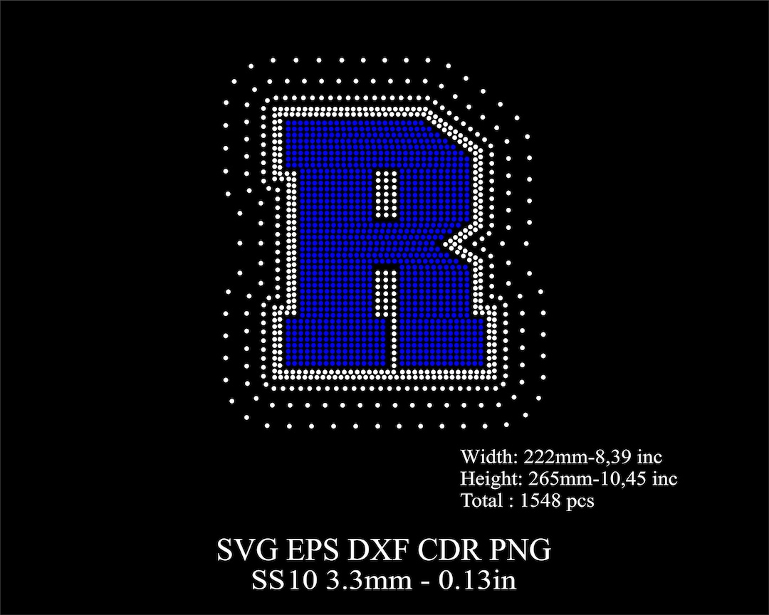 Rhinestone Letters Template SS10 Rhinestone Big R Letters Template ...