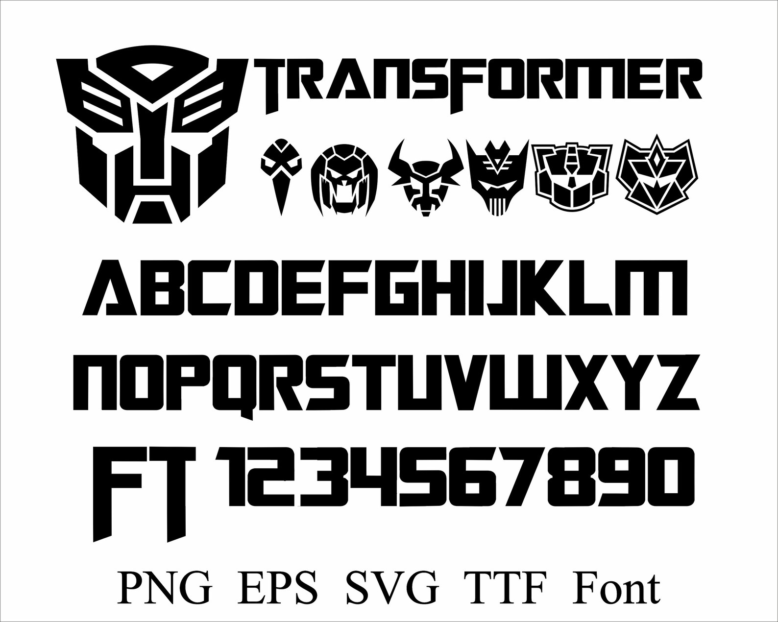 Transform Font Svg Bobot Alphebet Robot Head Svg Transform - Etsy