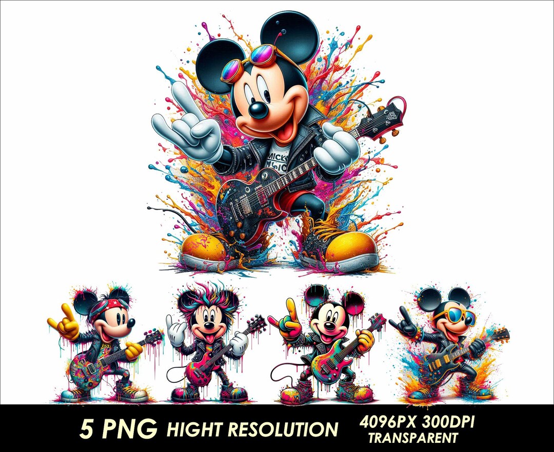 5 PNG Rocker Mickey PNG Bundle Transparent Png Rocker Mickey Clipart ...