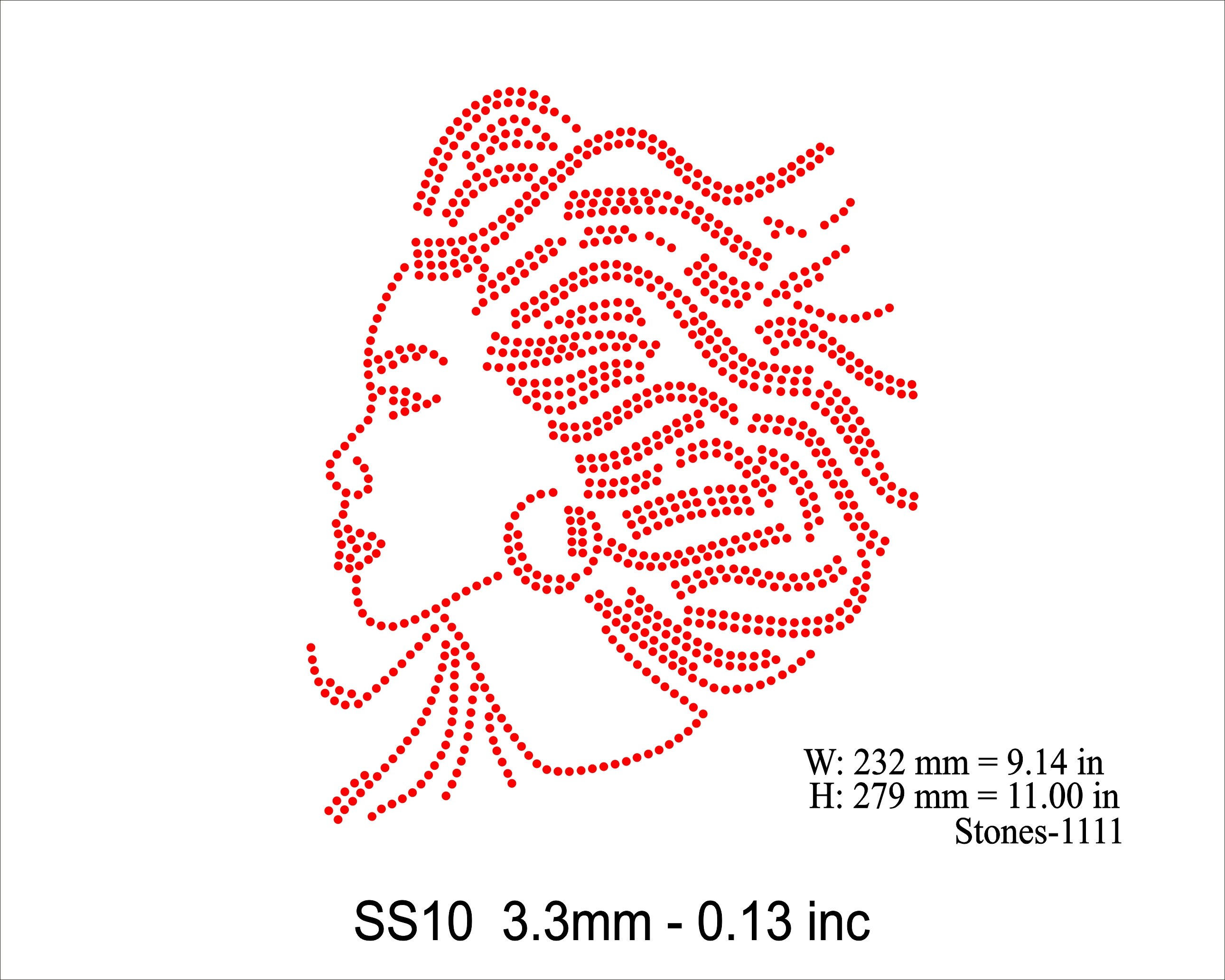 Rhinestone Afro Woman Template SS10 Afro Woman Rhinestone Black Afro ...