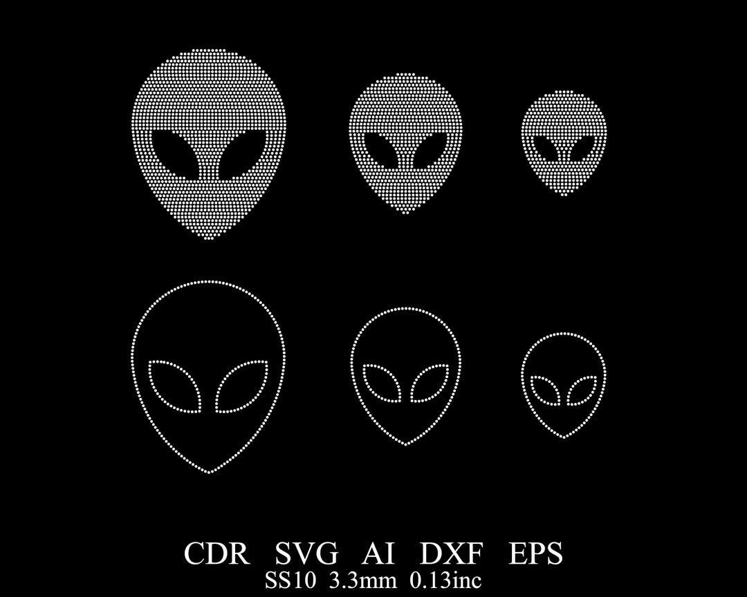 Rhinestone Alien Template SVG Rhinestone SS10 Alien Template Rhinestone ...