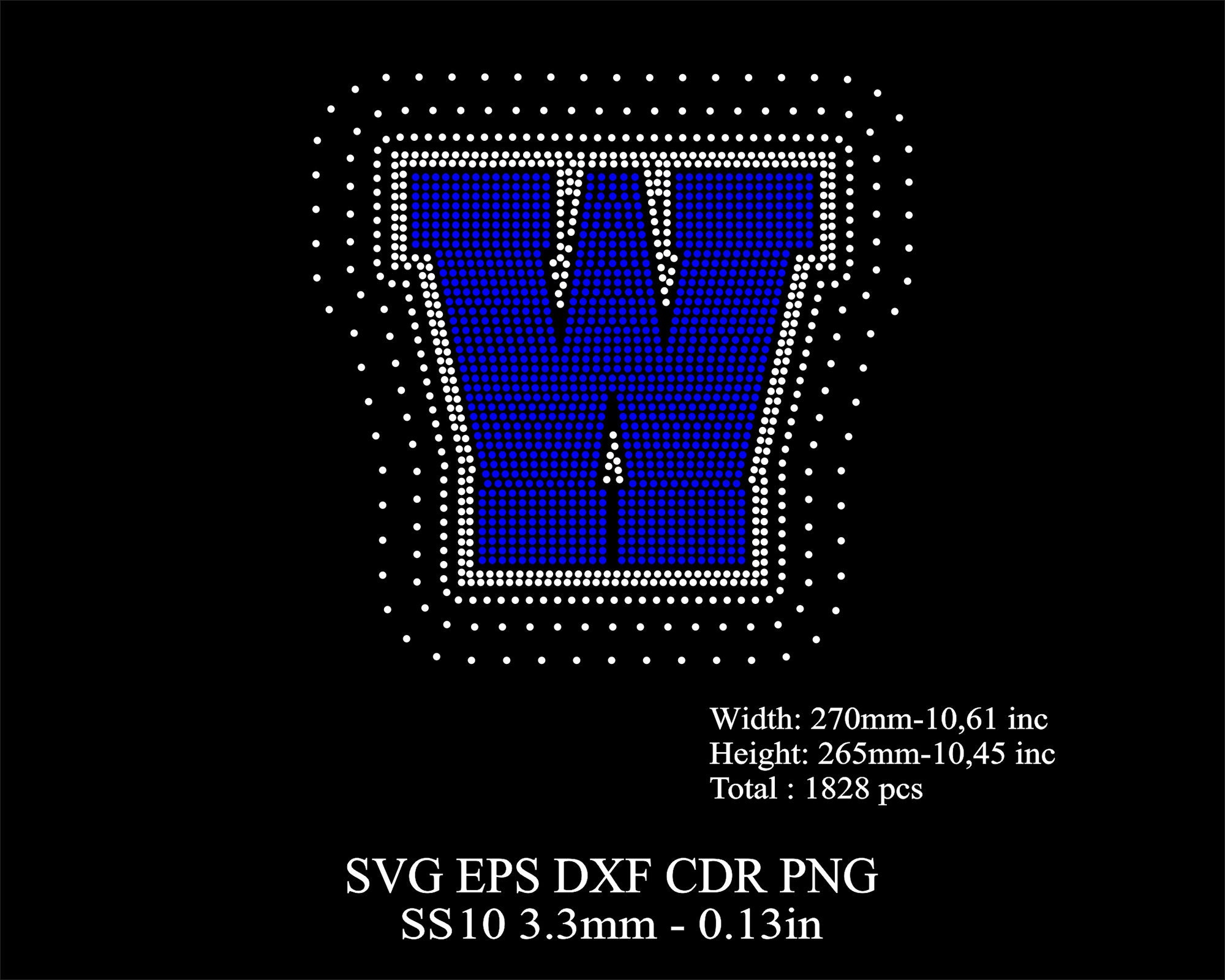 Rhinestone Letters Template SS10 Rhinestone Huge Big W Letters Desing ...