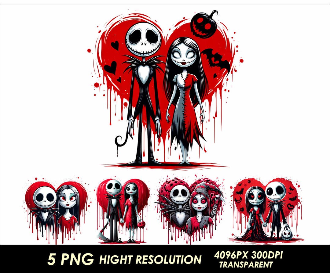 5 PNG Jack and Sally Design Heart Png Jack and Sally Heart Png Design ...