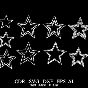 Rhinestone Star Template Rhinestone Star Bundle Design Rhinestone ...