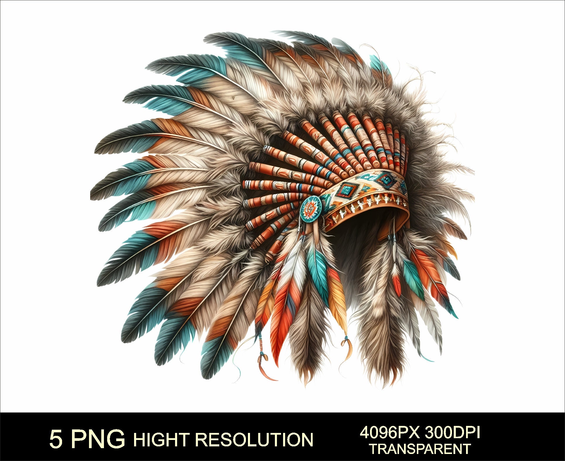 Native Indian Head Dress 5 Png Clipart Printable Clipart High Quality ...