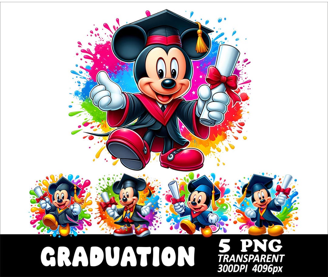 5 Png Mickey Graduation Design High Quality Sublimation Printing Mickey ...