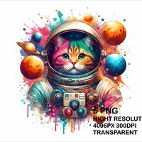 Cosmic Cat Astronaut Portrait. Cat in Outer Space. Kitten in Space Suit ...