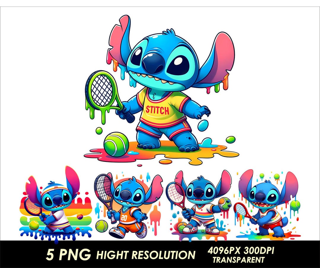 5 PNG Stitch Tennis Bundle Design Stitch Png Bundle Stitch Tennis ...
