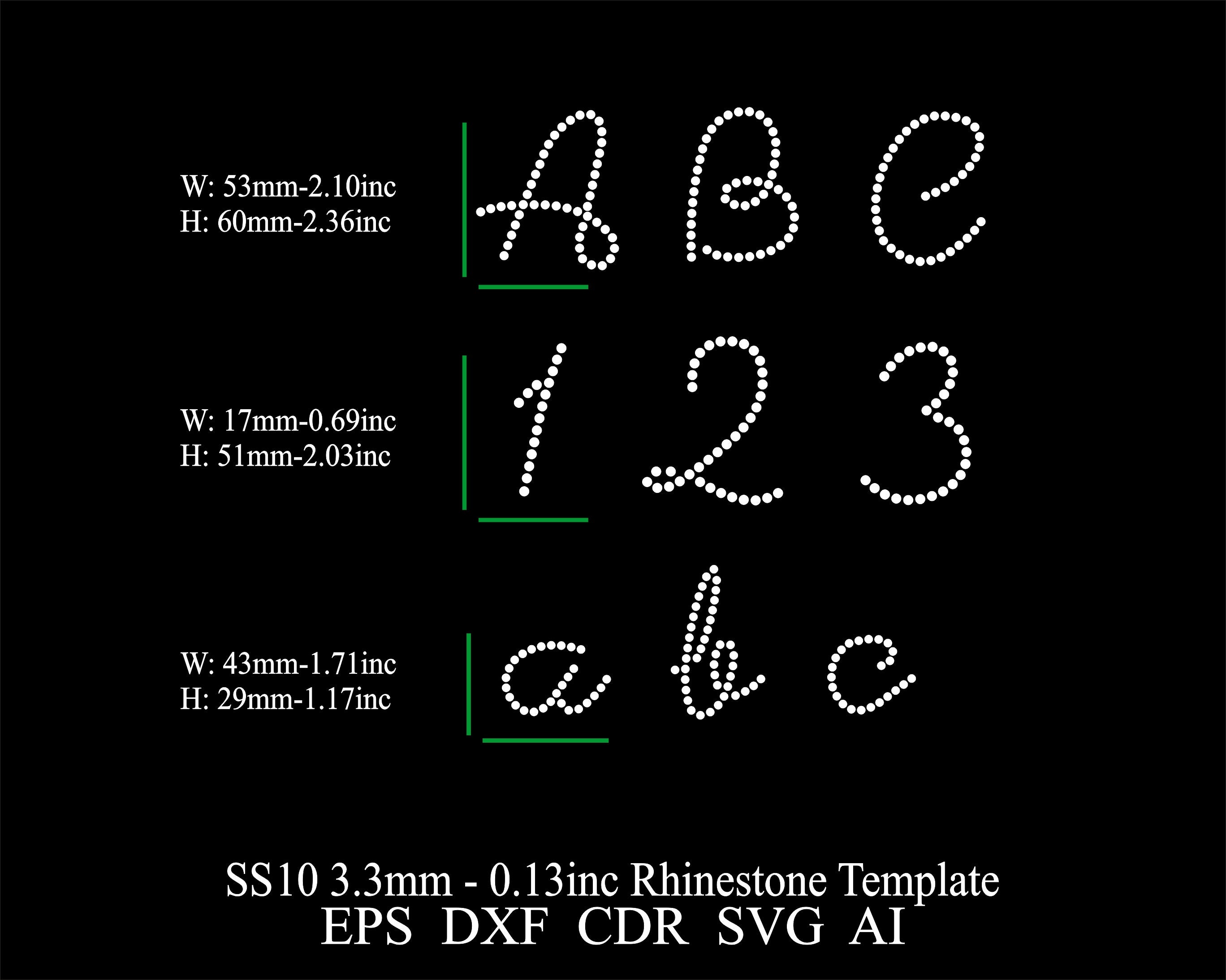 Rhinestone Font Template Rhinestone Font SS10 Rhinestone Alphabet Bride ...