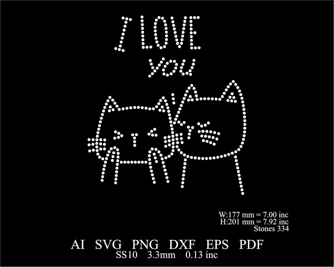 Rhinestone Cat Template Rhinestone Cats Design Rhinestone Cat Svg Png ...