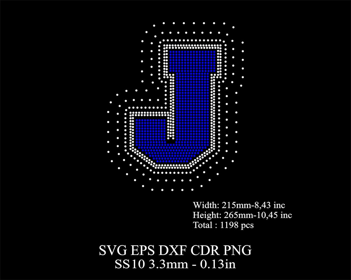 Rhinestone Letters Template SS10 Rhinestone Big J Letters Template ...