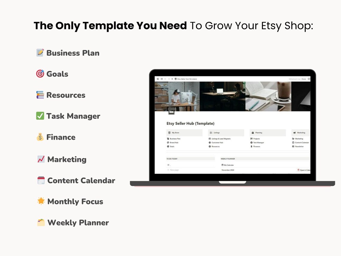 Notion Template for Etsy Shop, Digital Planner for Small Business ...