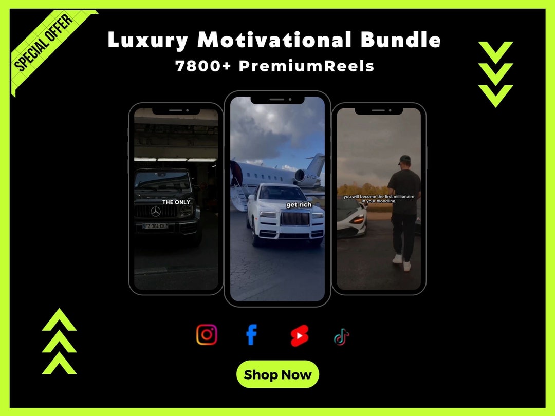 Luxury Motivational Reels Bundle | Instagram, Pinterest, Youtube Shorts ...