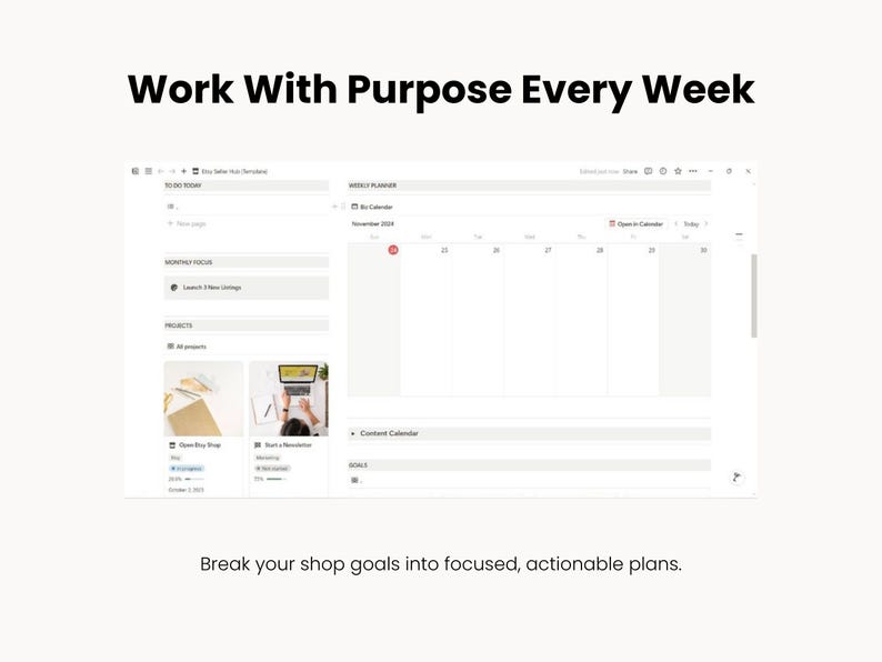 Notion Template for Etsy Shop, Digital Planner for Small Business ...