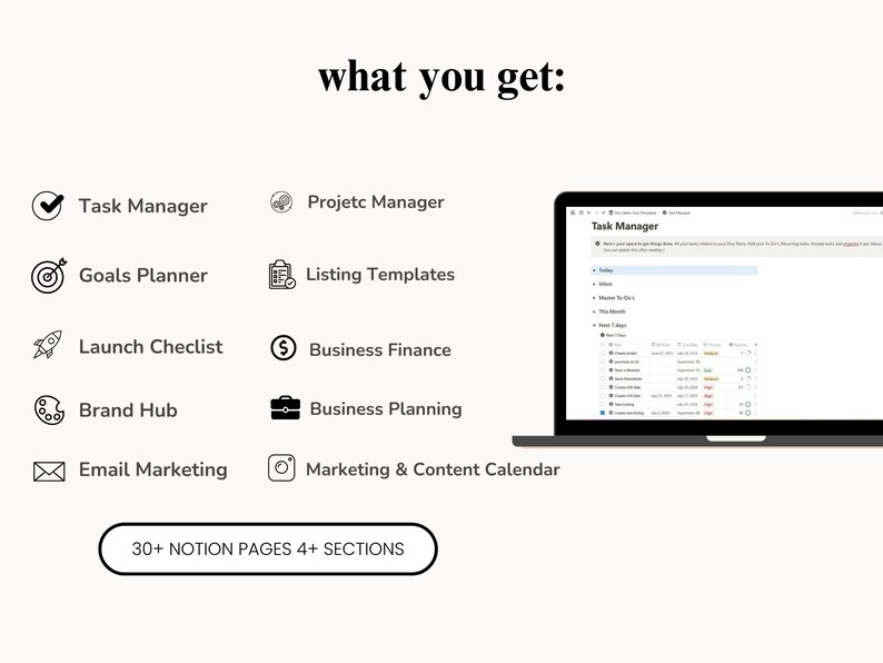 Notion Template Etsy Shop Planner, Notion Business Planner, Etsy Seller ...