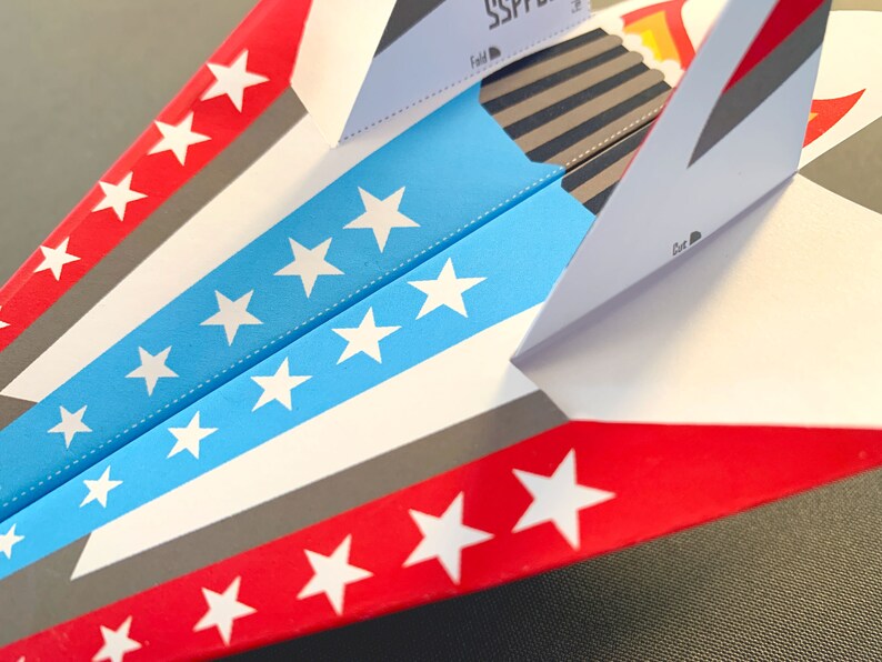 Printable Paper Airplane Star Skidders Space A Flying Toy - Etsy