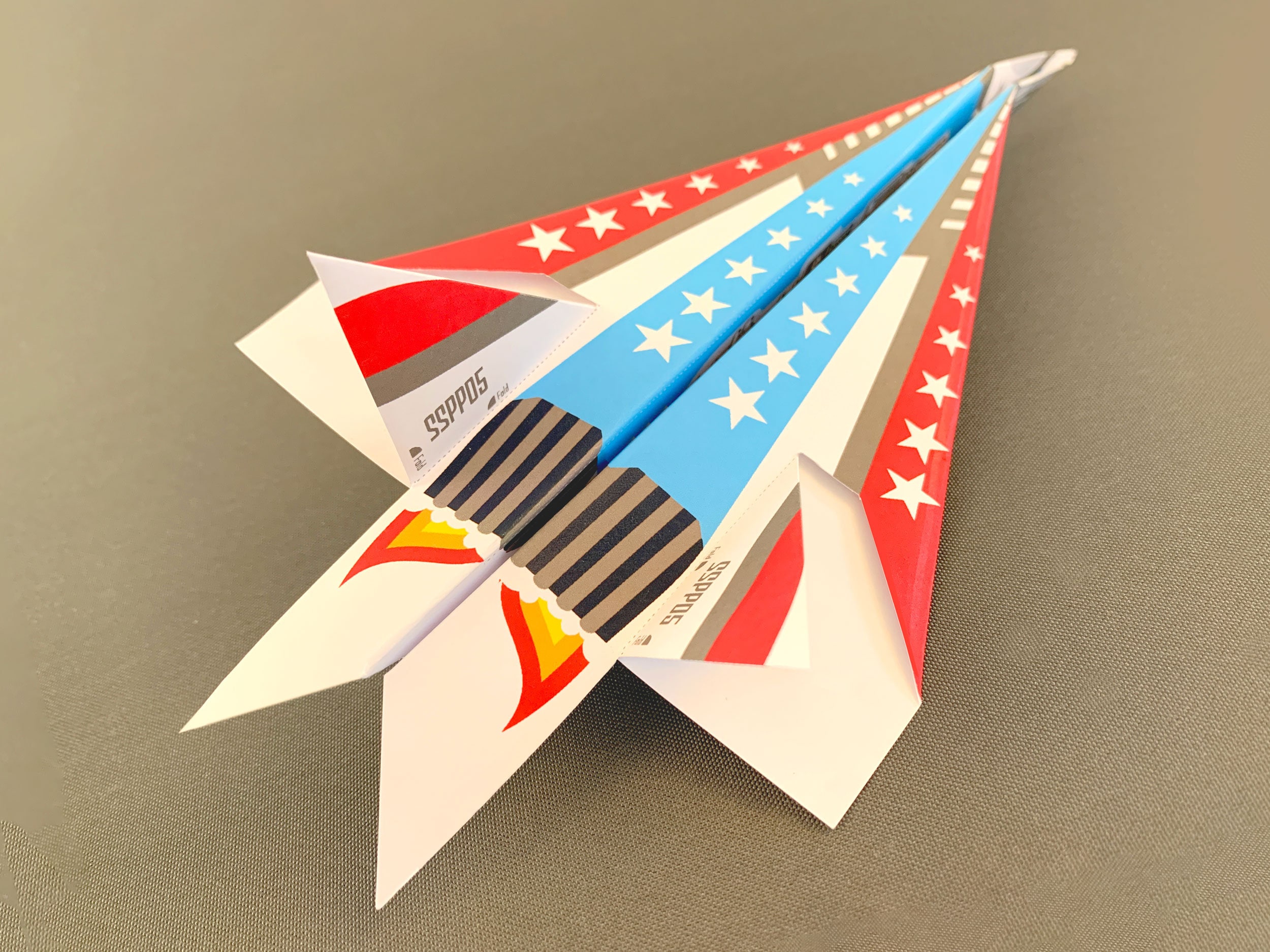 Printable Paper Airplane Star Skidders Space A Flying Toy - Etsy