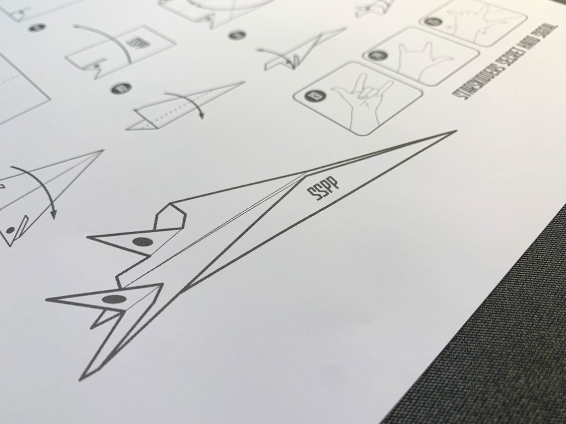 Printable Paper Airplane Star Skidders Space A Flying Toy - Etsy